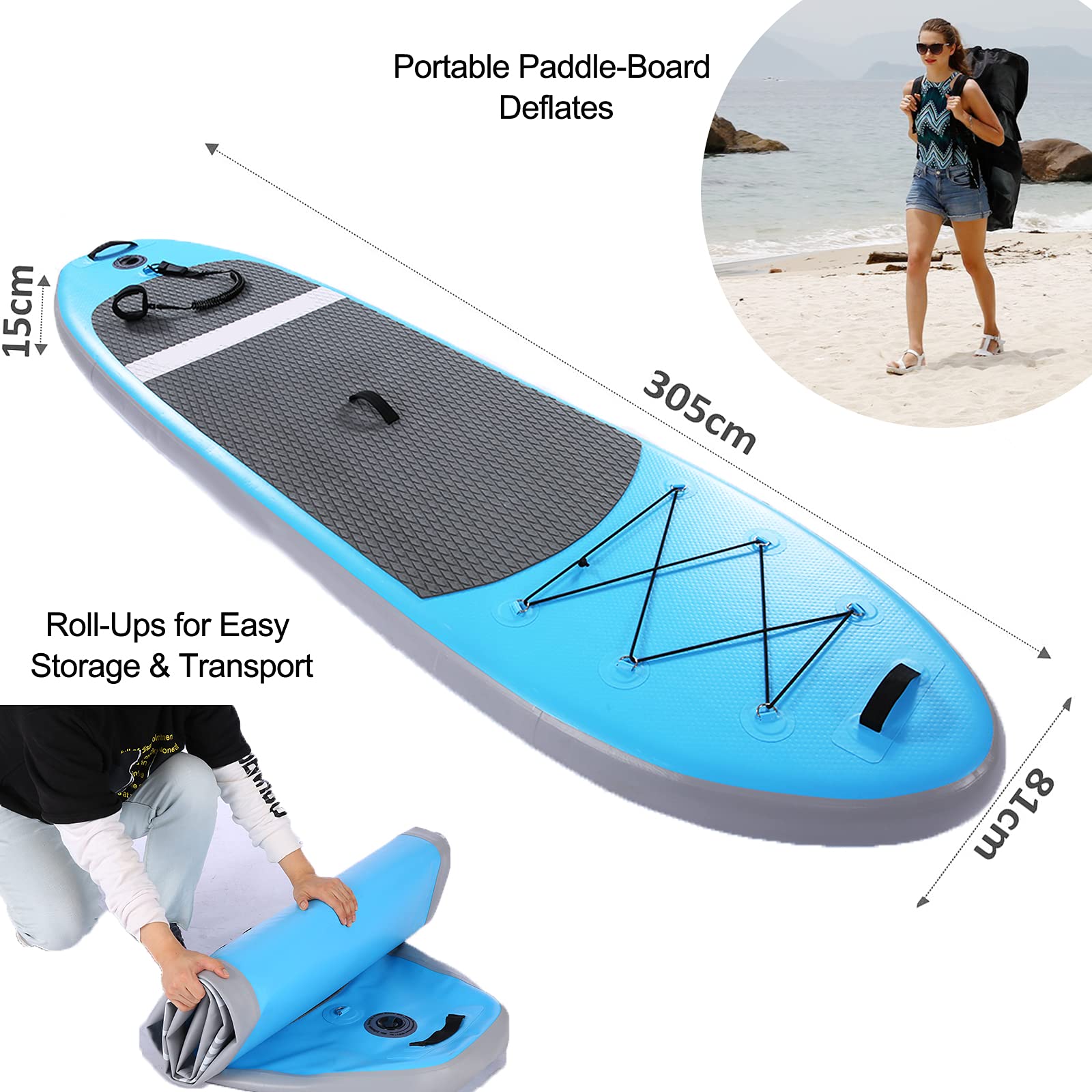 Casulo Inflatable Paddle Boards iSUPs with SUP Accessories & Backpack, Inflatable Stand Up Paddle Board for Beginners or an Expert Paddler, Blow up Paddle Boards