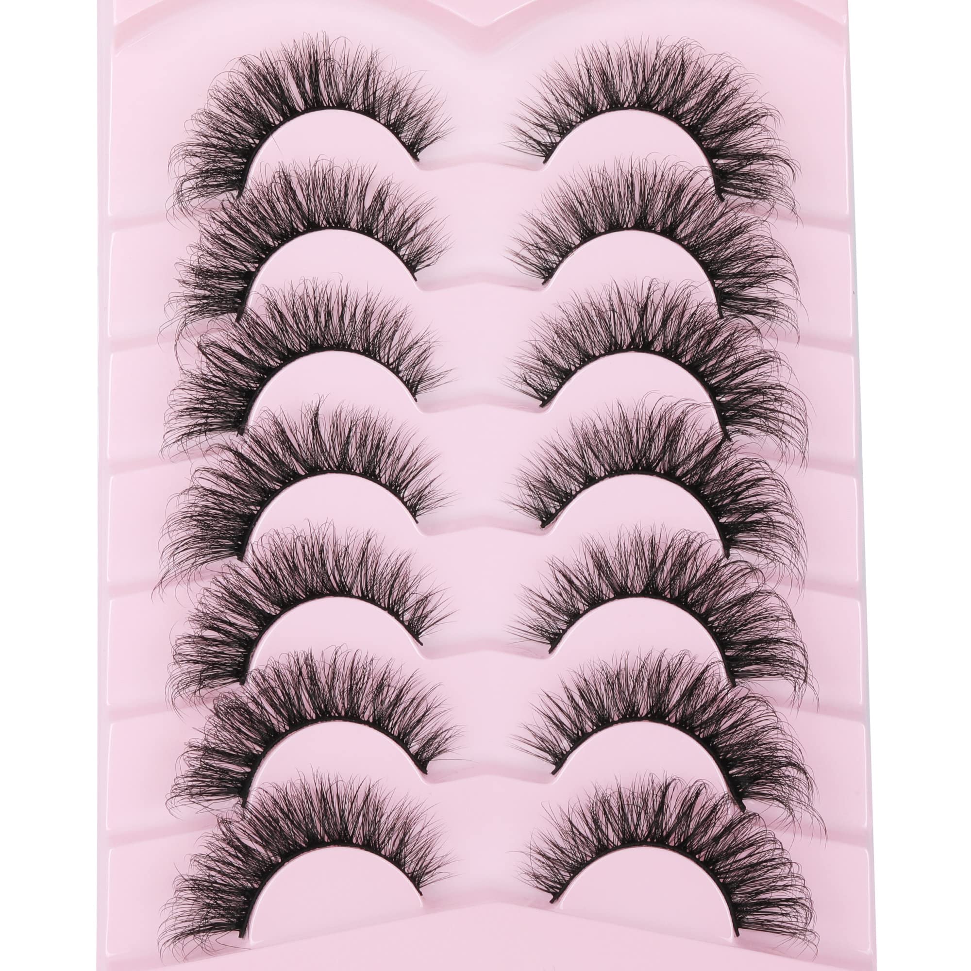 Fluffy False Eyelashes Wispy Fox Eye Lashes Mink Eyelashes Natural Look Fake Lashes that Look Like Extensions by Eefofnn