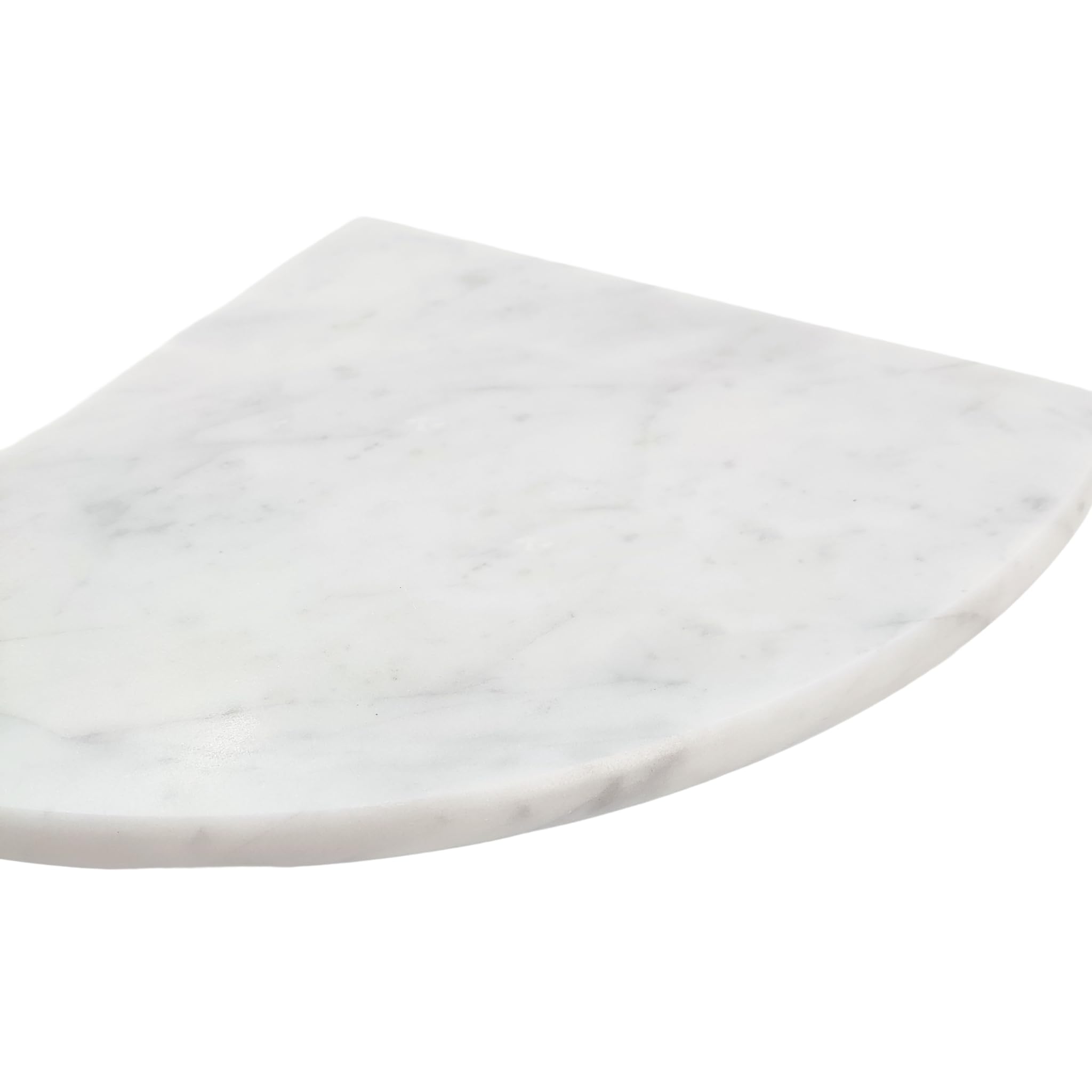 Jusmioke 9 Inch Marble Corner Shower Shelf for Shower Room, Both Side Honed Finish, Bathroom Wall Mounted (Carrara White - 1pcs)