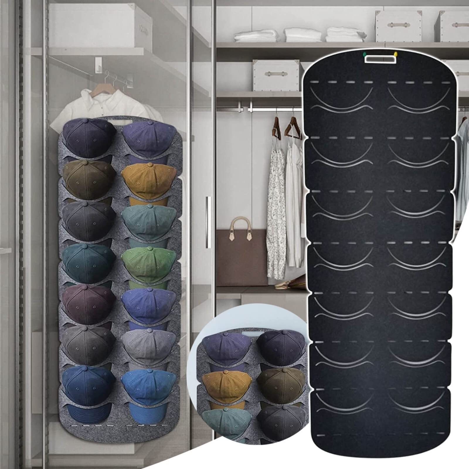 GOOFFY Door Coat Hanger Wholesale Baseball Cap Display Rack Wall Door Back Storage Hanging Bag Large Capacity Display Stand Storage Shelf Home Organizer Hanger