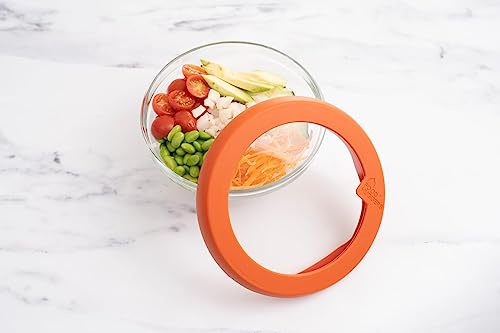 Replacement Lids for Glass Storage Containers by Food Huggers | Silicone & Glass Lids that Don’t Crack | Fits Most Round Container Brands & Bowls | 100% Plastic Free (1 Lid (Medium), Terracotta)