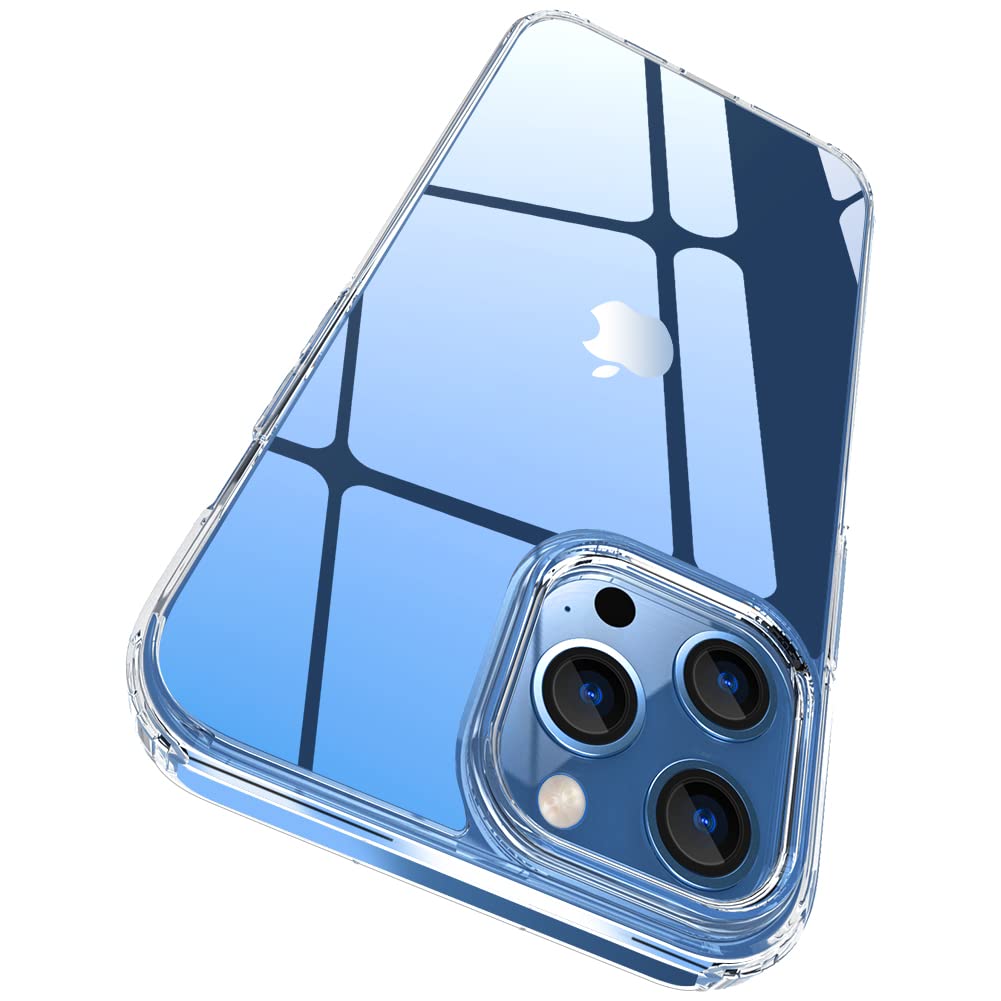 DEEBOX Crystal Clear Designed for iPhone 13 Pro Max Case (2021), [Not Yellowing] Shockproof Protective Phone Case Slim Thin Cover 6.7 inch, Clear