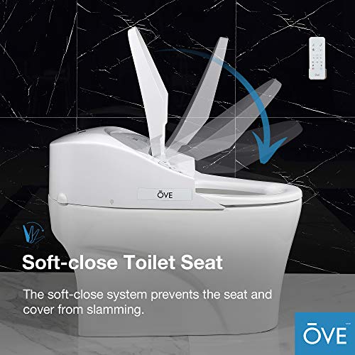Ove Decors Virtuoso Bidet Toilet Built-in with Tank Elongated, Automatic Flushing, Heated Seat, Soft Close, ECO Mode with Remote Control