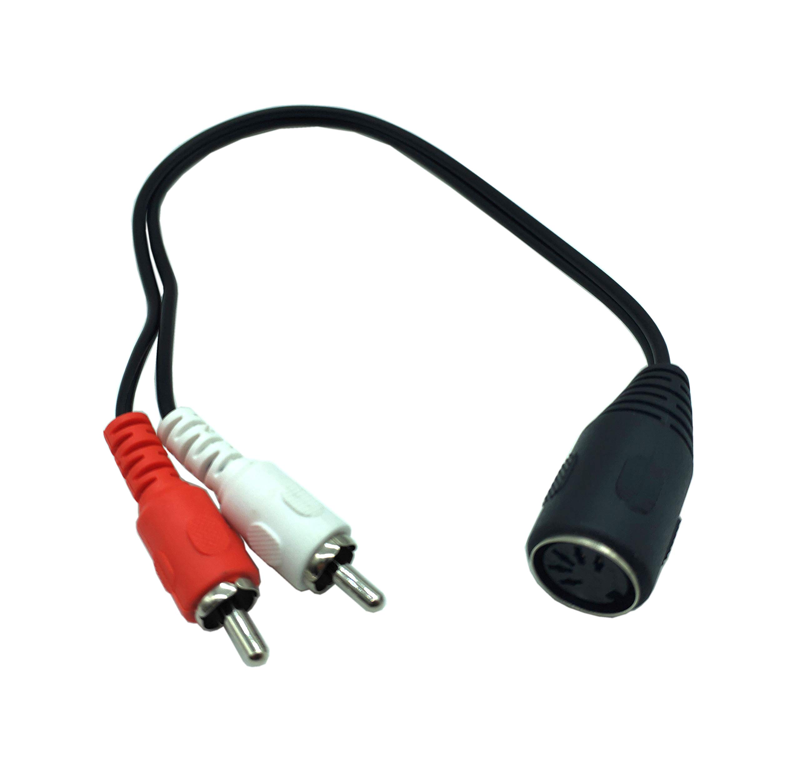Qaoquda DIN 5 Pin to RCA Cable, 1.5Ft/50cm 5-Pin Din Female to 2 RCA Male Audio Adapter Cable for Electrophonic Bang & Olufsen, Naim, Quad, Stereo Systems