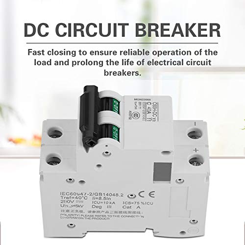 Circuit BreakerDC 250V Circuit Breakers Miniature Circuit Breakers Double Pole Circuit BreakerMiniature Air Switch for Solar Panel Grid SystemWind and Solar Hybrid System[40A]