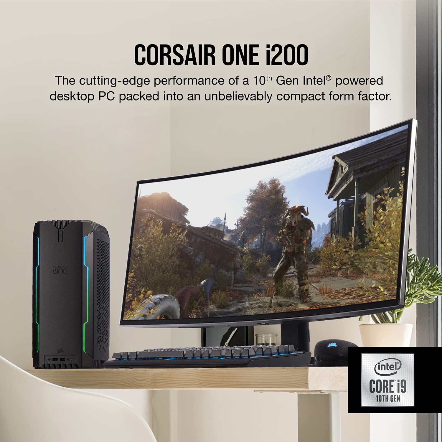 Corsair ONE i200 Compact Gaming PC - Intel® Core™ i9-11900K CPU - NVIDIA® GeForce RTX™ 3080 Graphics - 32GB Vengeance LPX DDR4 Memory - Thunderbolt 3™,Windows 10 Home