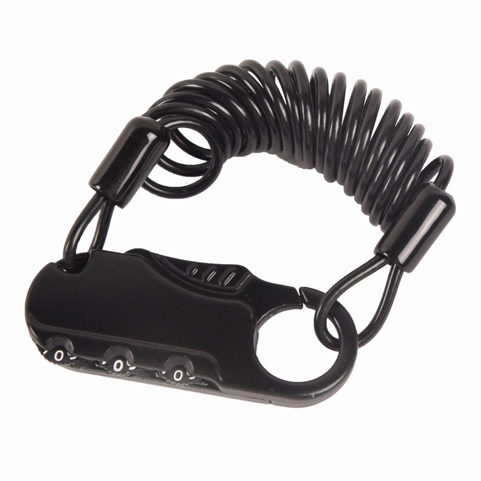 Doppy Helmet Lock Helmet Bike/Motorcycle Lock Cable Anti-Theft Bicycle Locks Combination Lock Cycling Cable Lock(Black)
