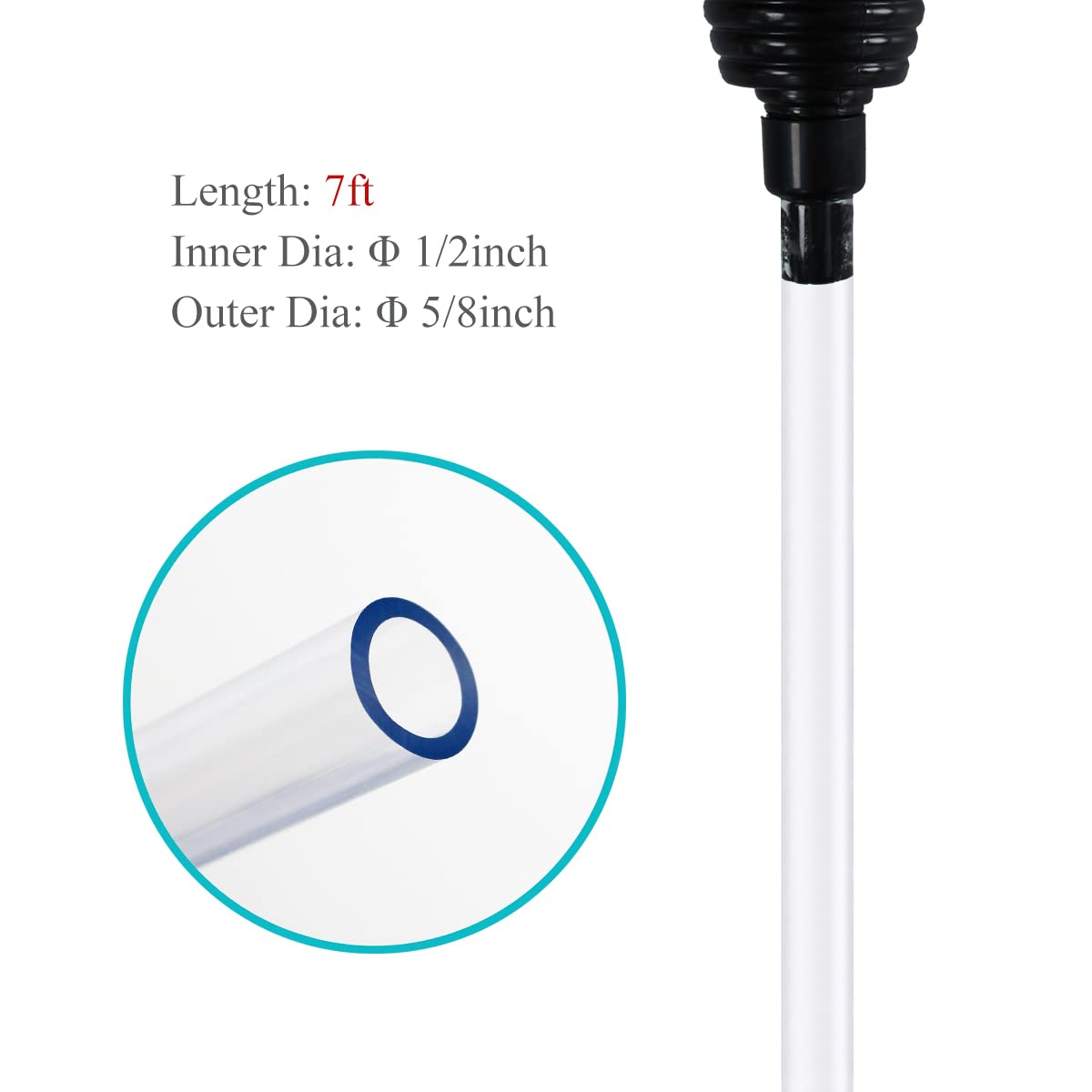 Laifoo 7ft Aquarium Siphon Vacuum Cleaner for Fish Tank Cleaning Gravel & Sand