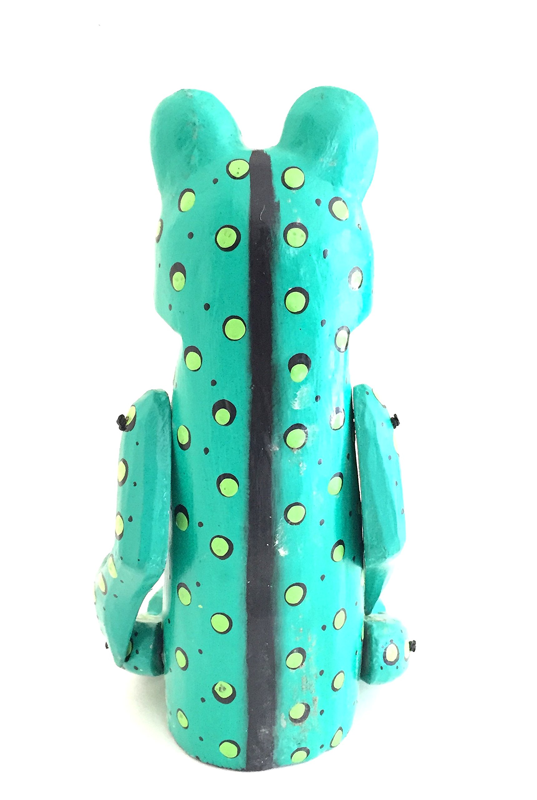 OMA Green Frog Statue Wooden Shelf Sitter with Dangling Legs Garden Frog Home Decor Gift Large Size