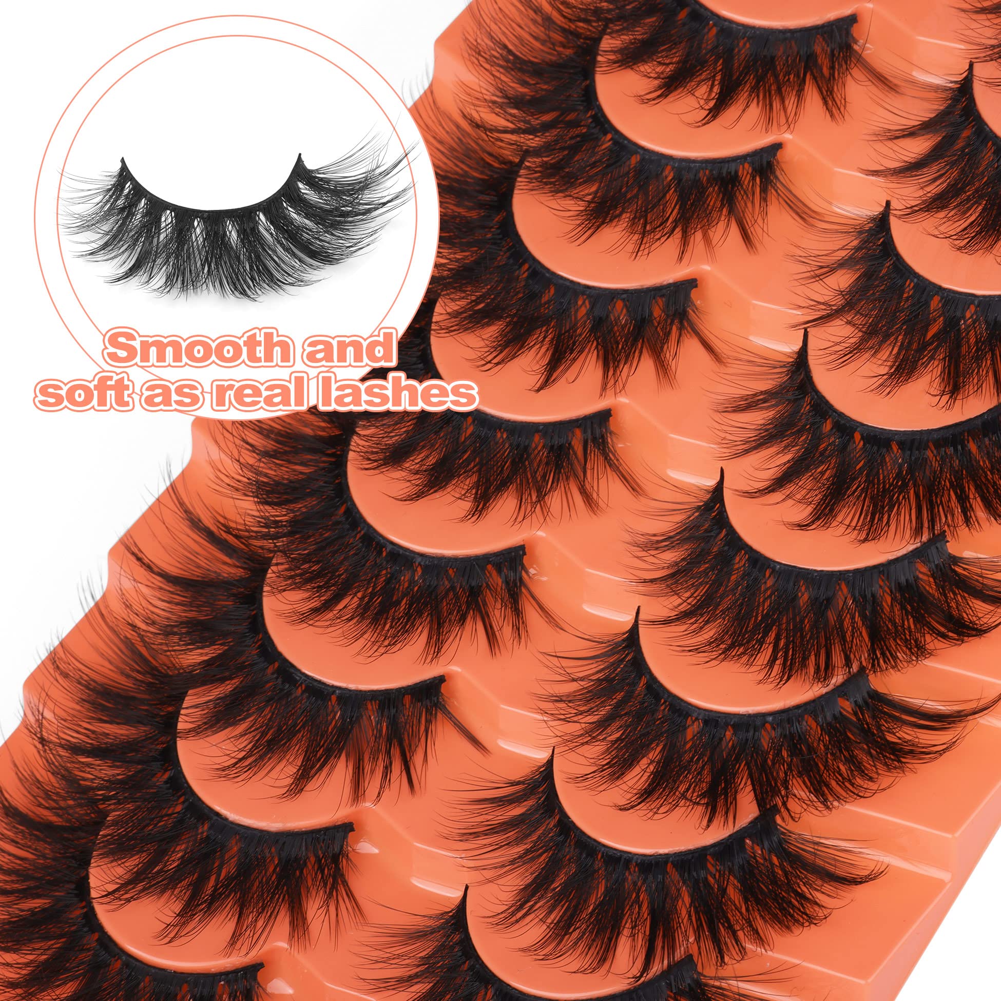 Cat Eye Eyelashes Natural Mink Lashes 18 mm Wispy Fake Eyelashes Lash Extensions Fluffy False Eyelash Strip Fox Eye Lashes Pack