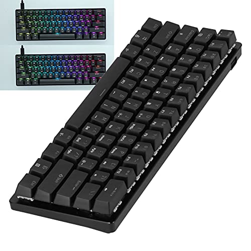 Goshyda Mechanical Keyboard,Portable 61 Keys Gaming Keyboard Durable RGB Backlit Keyboard with FN Key Combination Function,for Laptop Desktop