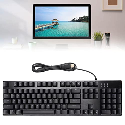 GOSHYDA Mechanical Gaming Keyboard,Durable 104 Key K550 RGB USB Mechanical Green Shaft Keyboard with Color Mixed Button Backlight,for Win System