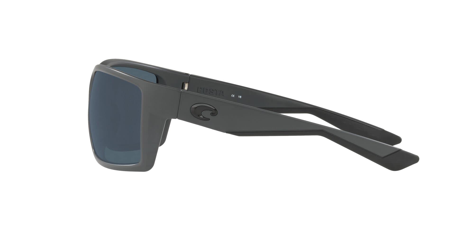 Costa Del Mar Reefton 6S9007 600705 64MM 98 Matte Grey/Grey 580P Plastic Polarized Rectangular Sunglasses for Men + BUNDLE with Designer iWear Eyewear Kit