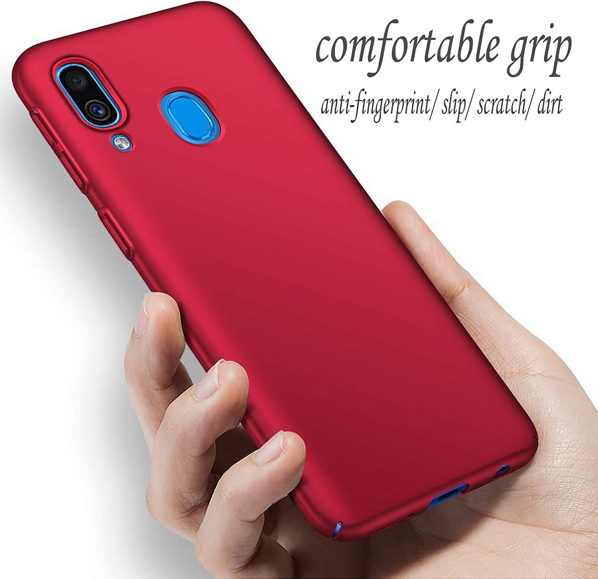 Case for Samsung Galaxy A40 Case Slim Protective Lightweight [Defend from Shock/Scratch/Slip/Fingerprint] PC Hard Ultra Thin Phone Cover for Samsung Galaxy A40 (Red)
