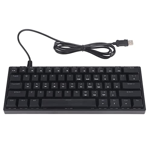 Goshyda Wired Mechanical Gaming Keyboard, 61 Keys RGB Backlight ABS Material Lightweight Portable Plug and Play Blue Switch Keyboard for Home Office