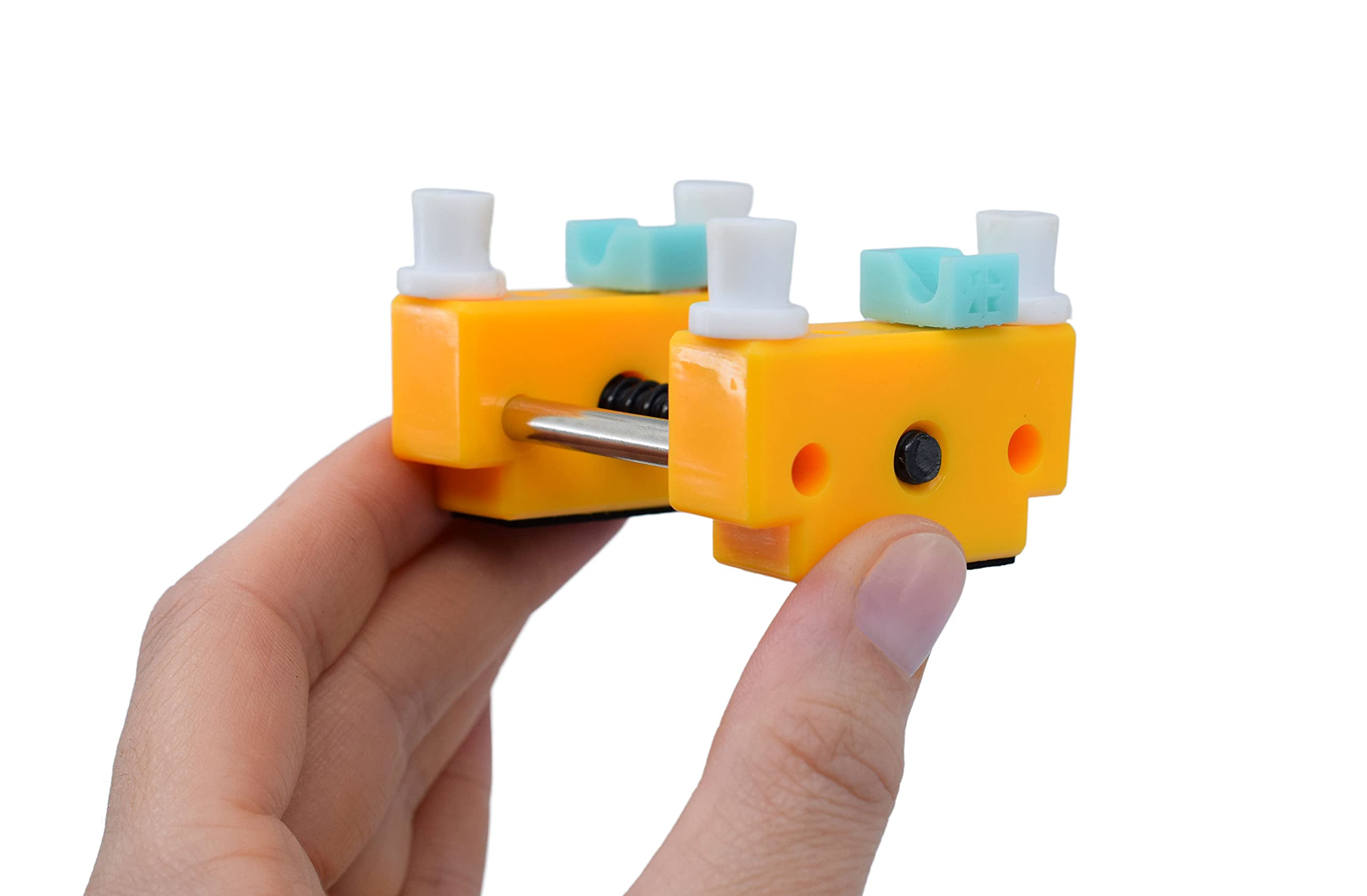 Teak Tuning Fingerboard Complete Builder Vise Tool - for Easy Truck Mounting & Tuning Adjustments - Zen Yellow Colorway