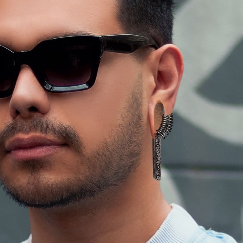 Earblity Gold Spike Ear Weights Hangers Plugs Tunnels Body Jewelry Piercing Stainless Steel For Stretching Ear Gauges Expander Stretcher 2PCS