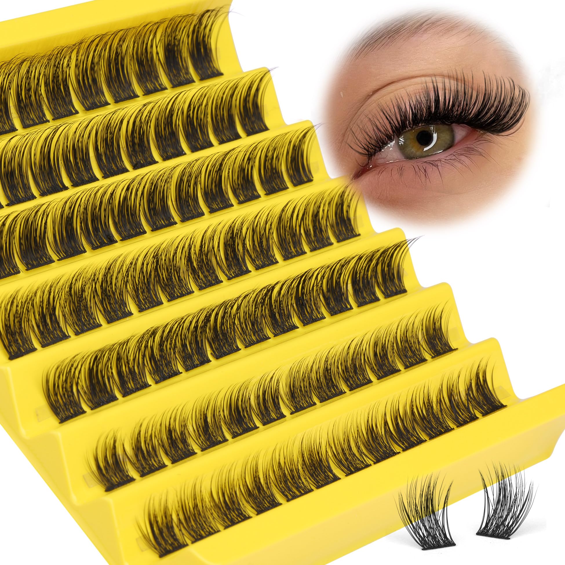 Cluster Lashes Natural Look Wispy Lashes Extensions 84 Pcs DIY at Home C D Curl 10-16MM Eyelash Individual Clusters by Mavphnee