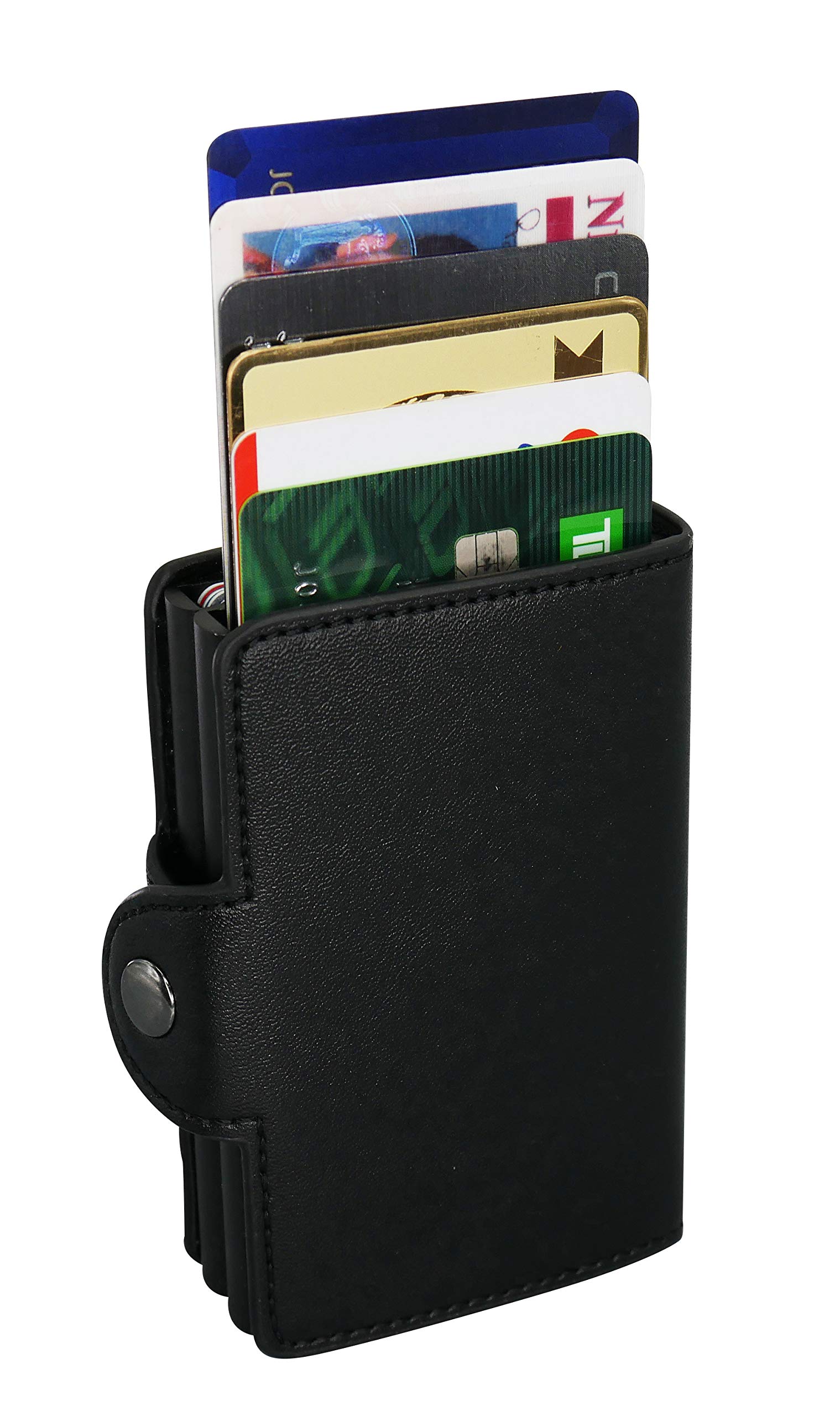Quick Card Wallet : As Seen On TV Slim RFID Blocking Money Clip with Aluminum Automatic Pop-up Money Clip Wallet Automatic Pop-up Card Holder Case