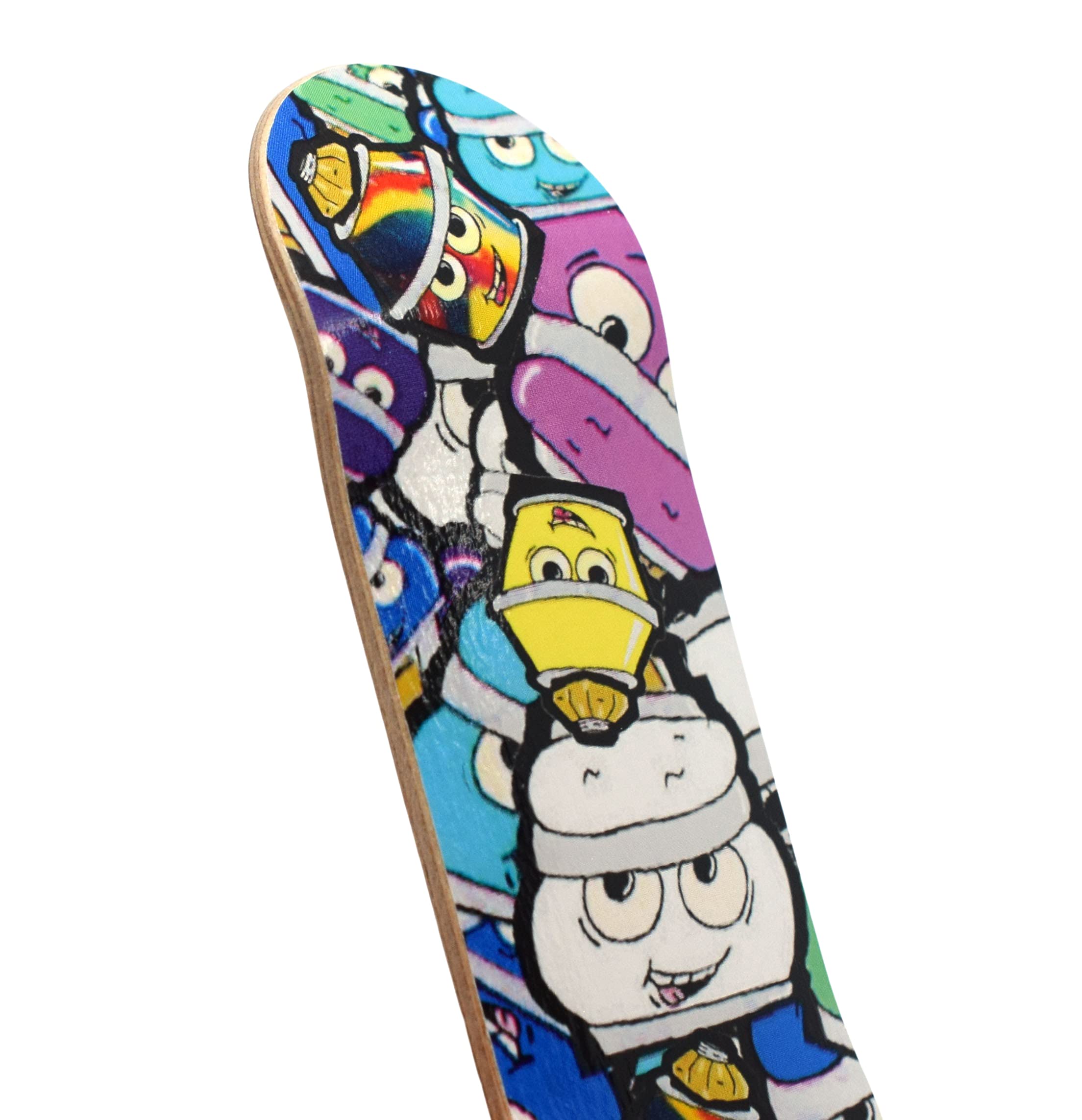 Teak Tuning Premium Fingerboard Graphic Deck, Bubble Bushing Collage - 32mm x 97mm - Heat Transfer Graphics, Pro Shape & Size - Pre-Drilled Holes - Includes Prolific Foam Tape