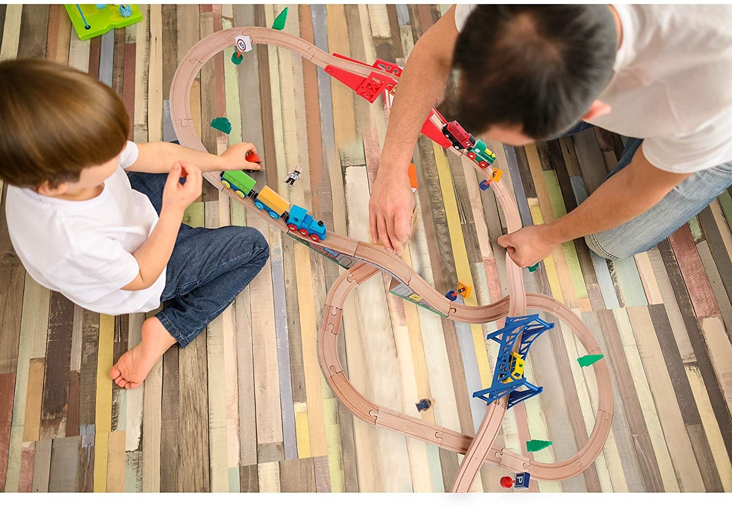 On Track USA Bridge Accessory Train Set: Suspension, Overpass and Arch Bridge Set Compatible with All Major Toy Trains Railway Expansion Accessories, Toy Train Track Accessory