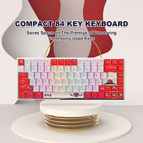 COSTOM XVX M84 Hot Swappable Wireless Mechanical Keyboard, 75% Layout TKL Gaming Keyboard, N-Key Rollover RGB Backlit Custom Keyboard for Windows Mac PC Gamers(Izakaya Theme, Gateron Yellow Switch)
