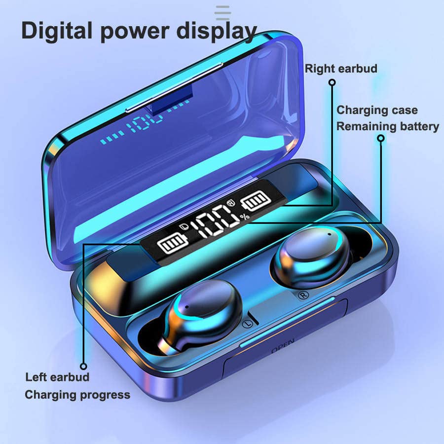 F9-5C Wireless Earphone 9D HiFi Stereo Headset Waterproof Game in-Ear Headphones LED Display BT 5.0 Earbuds F9-5C