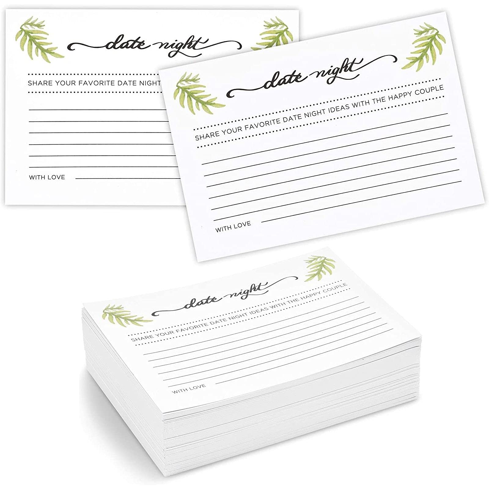 Paper Junkie Date Night Idea Cards for Bridal Shower and Wedding (4 x 6 Inches, 100-Pack)