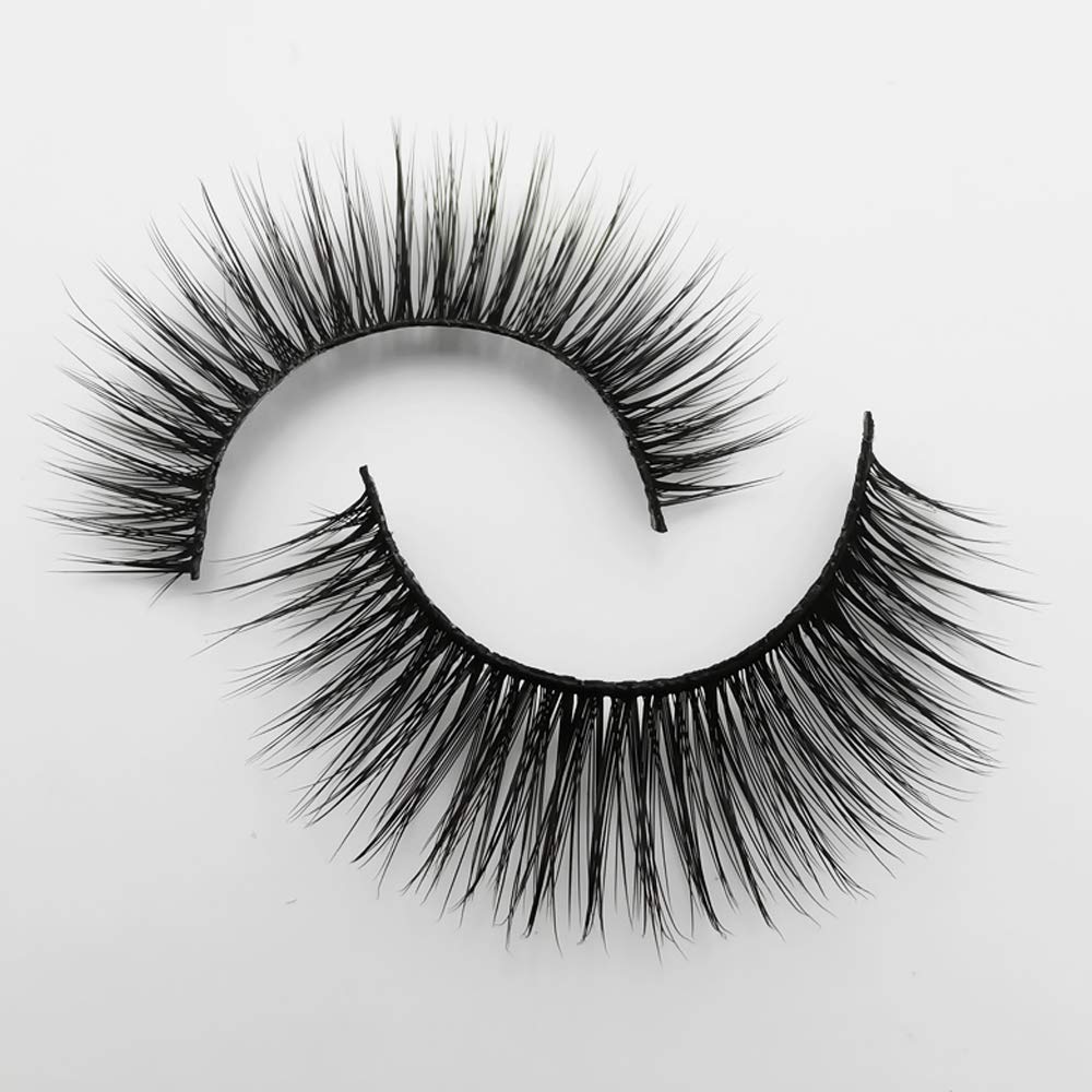 DAODER Short Mink Lashes Natural False Eyelashes Medium Length Lightweight Reusable Thin Fake Eyelashes for Daily Wear 4 Pairs