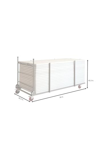 COSCO ZOWN Commercial Rectangular Folding Table Trolley Cart, Gray