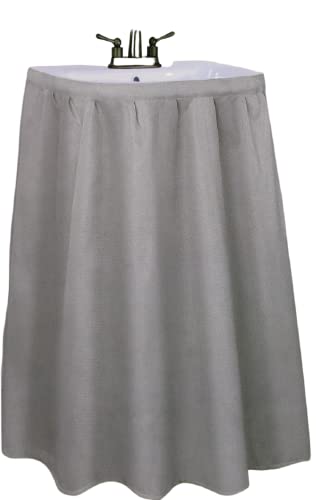 Fabric Sink Skirt Diamond Mosaic Stitch Platinum Silver Grey