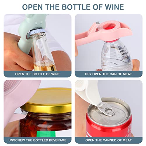 FICUS 4 IN 1 Multi Function Can Opener Bottle,Jar Opener beer opener,Multi Kitchen Tool For Jelly Jars, Wine, Beer and other, Handheld Can Beer Opener for Children, Elderly and Arthritis Sufferers