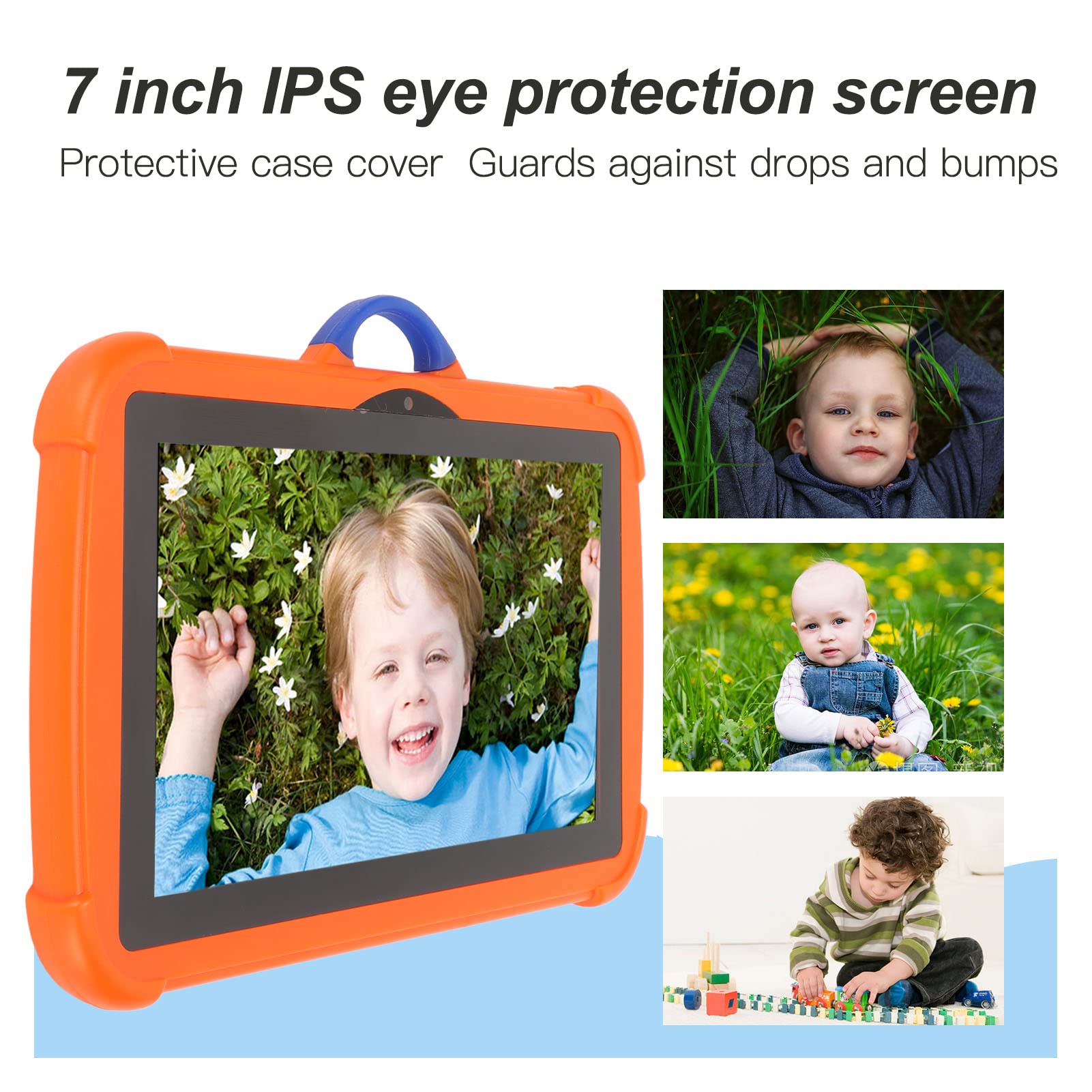 FOFY Toddler Tablet, 1GB RAM 8GB ROM 7 Inch Tablet Portable Lightweight with Stand for Home (US Plug)