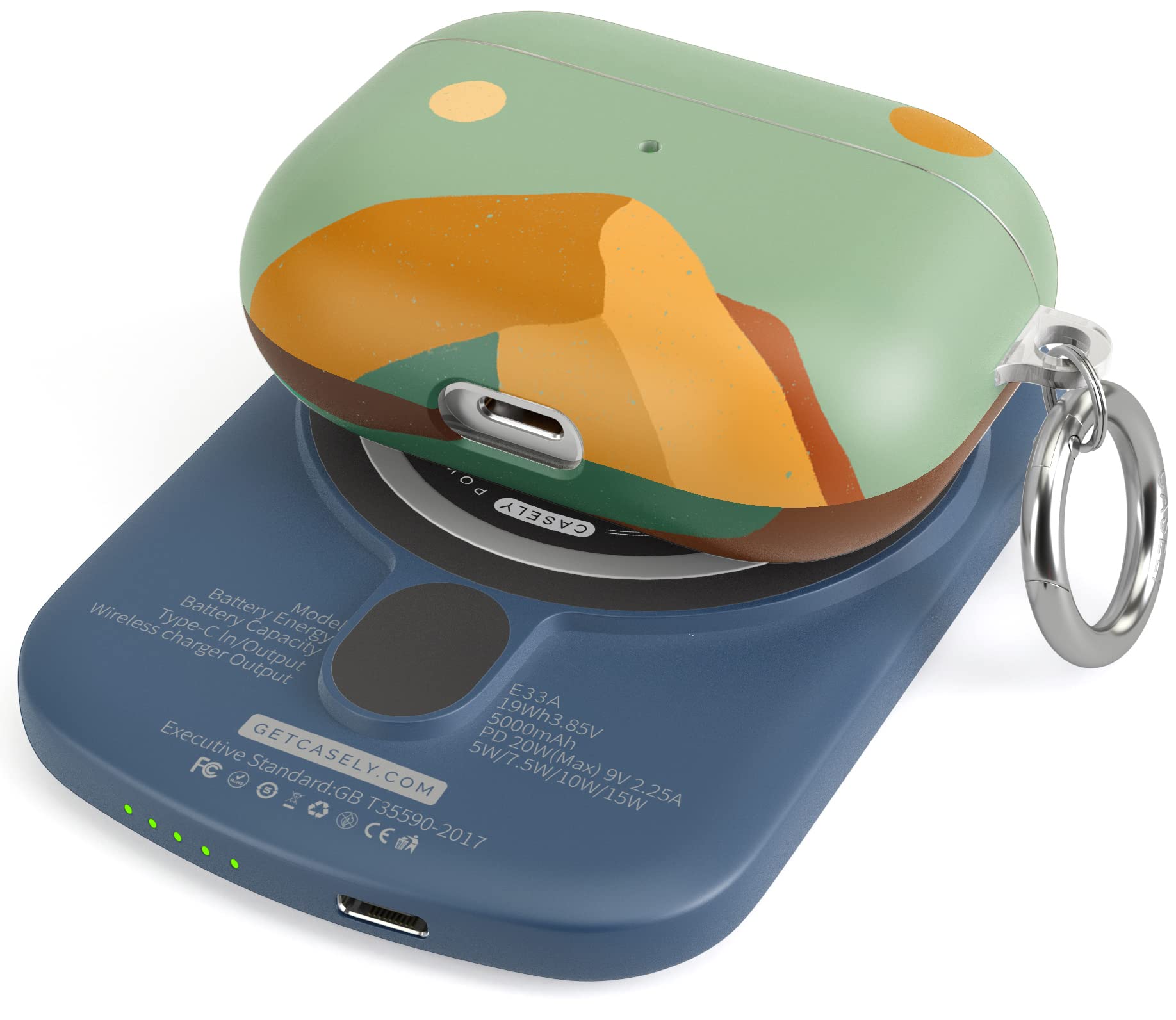 Casely Power Pod | MagSafe Compatible Battery Pack | Endless Peaks | Colorblock Mountain Power Pod (5,000 mAh)