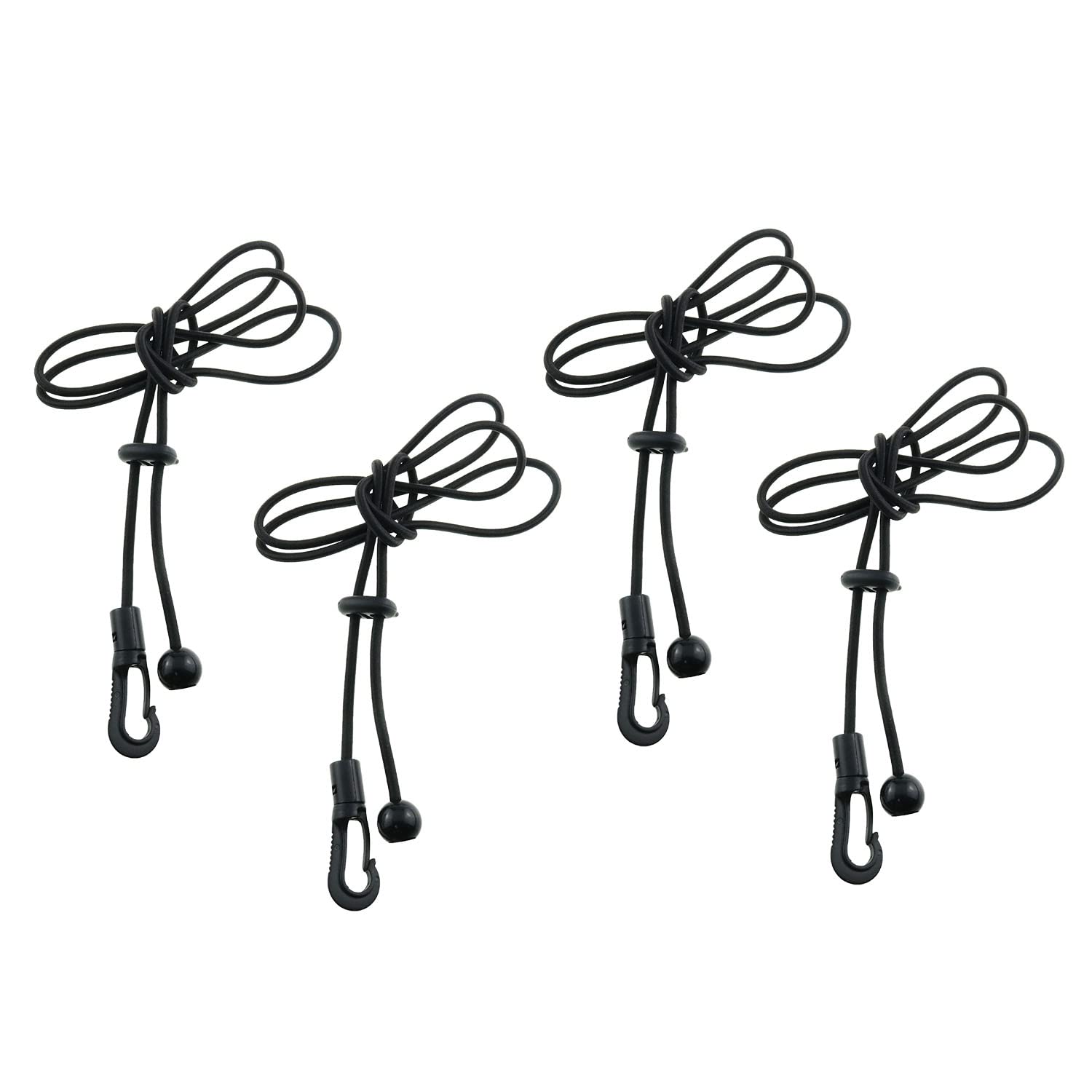 CSNSD Kayak Paddle Leash 4PCS 120cm 4mm Adjustable Canoe Paddle Fishing Rod Leash Paddle Leash Safety Cord Tether Lanyard Strap with Snap Hook Black