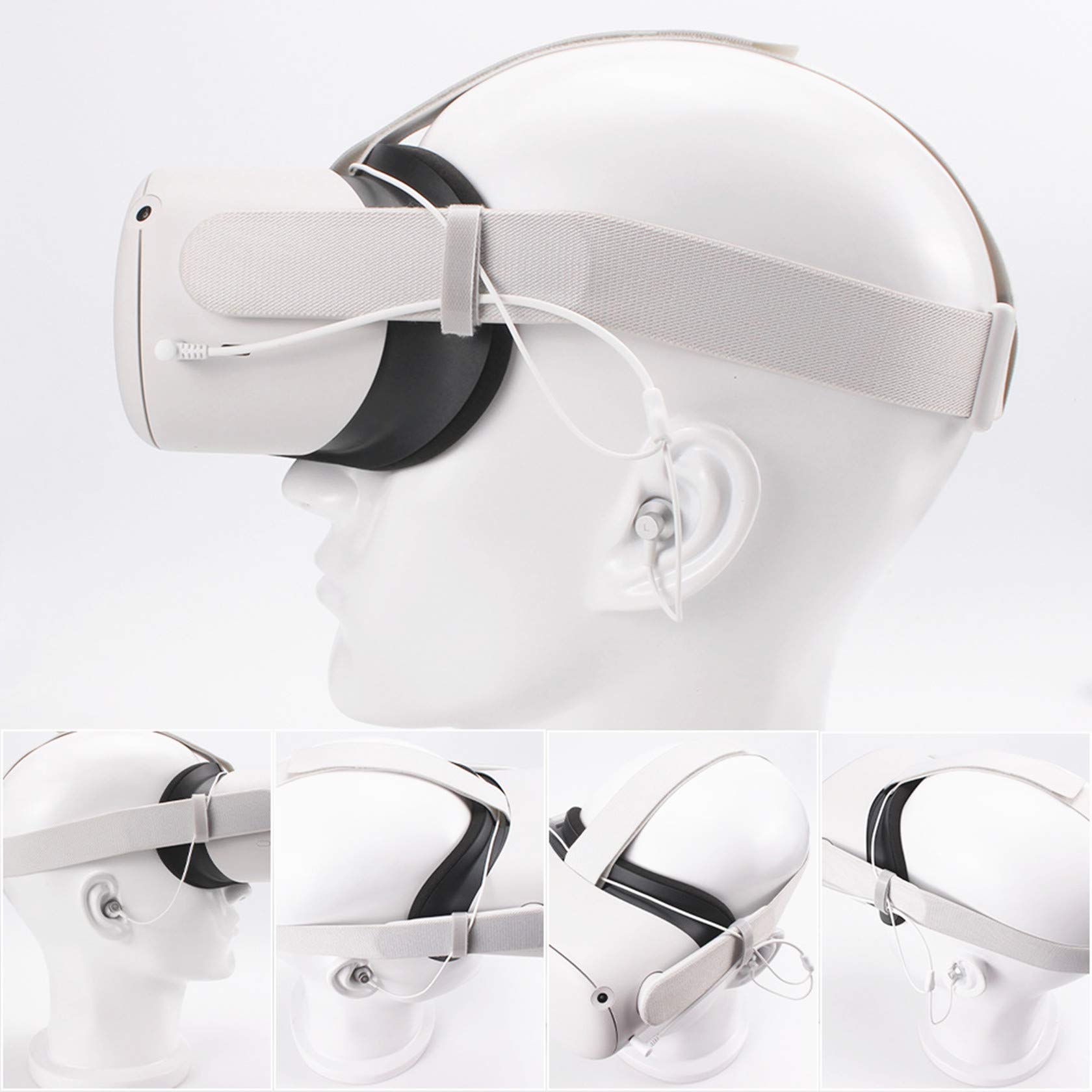 Earphones for Oculus Quest 2 VR Headset Noise-Isolating Earbuds Headphones with 3D 360 Degree Sound and Custom Silicone Earbuds Caps