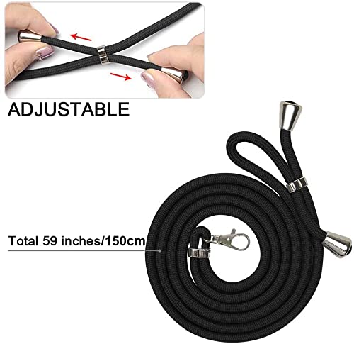 FABULWAY Phone Lanyard Universal Nylon Cell Phone Lanyard with Adjustable Detachable Neck Crossbody Lanyard and Phone Tether,Phone Strap Compatible with Most Smartphones (Dark Color)