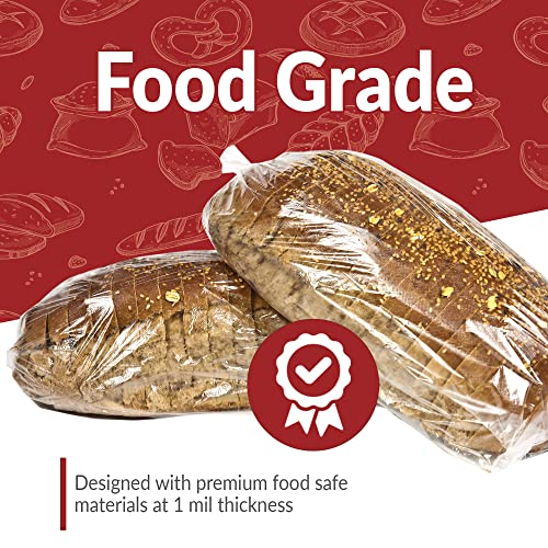 Reli. Bread Bags with Ties | 8 x 4 x 18" | 250 Pack (250 Twist Ties) | Bulk Bread Bags for Homemade Bread | Plastic Bread Bags for Bakery | Bread Loaf Packing Bags | Clear, Large