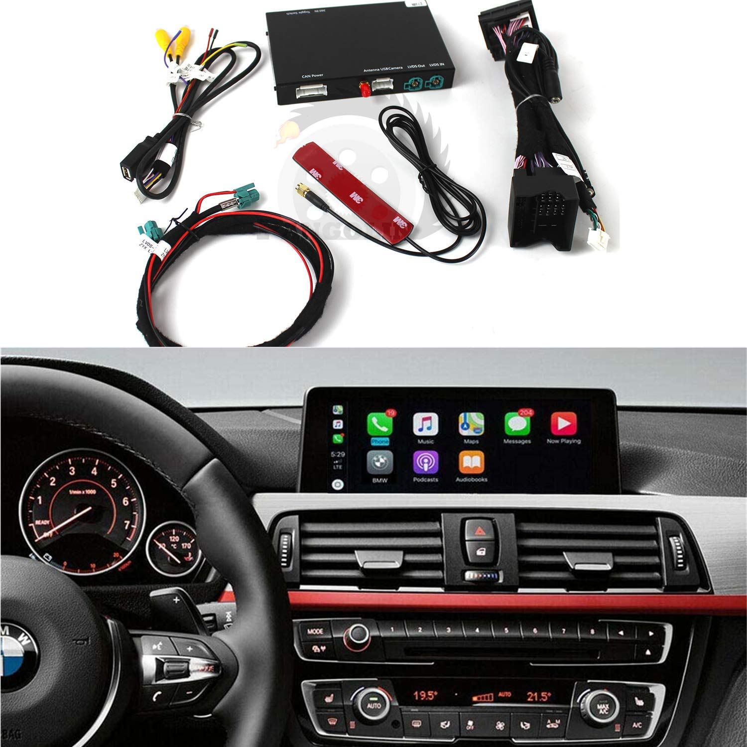PANGOLIN Wireless CarPlay for BMW NBT System, with Android Auto Retrofit Interface, iOS AirPlay Mirror Function
