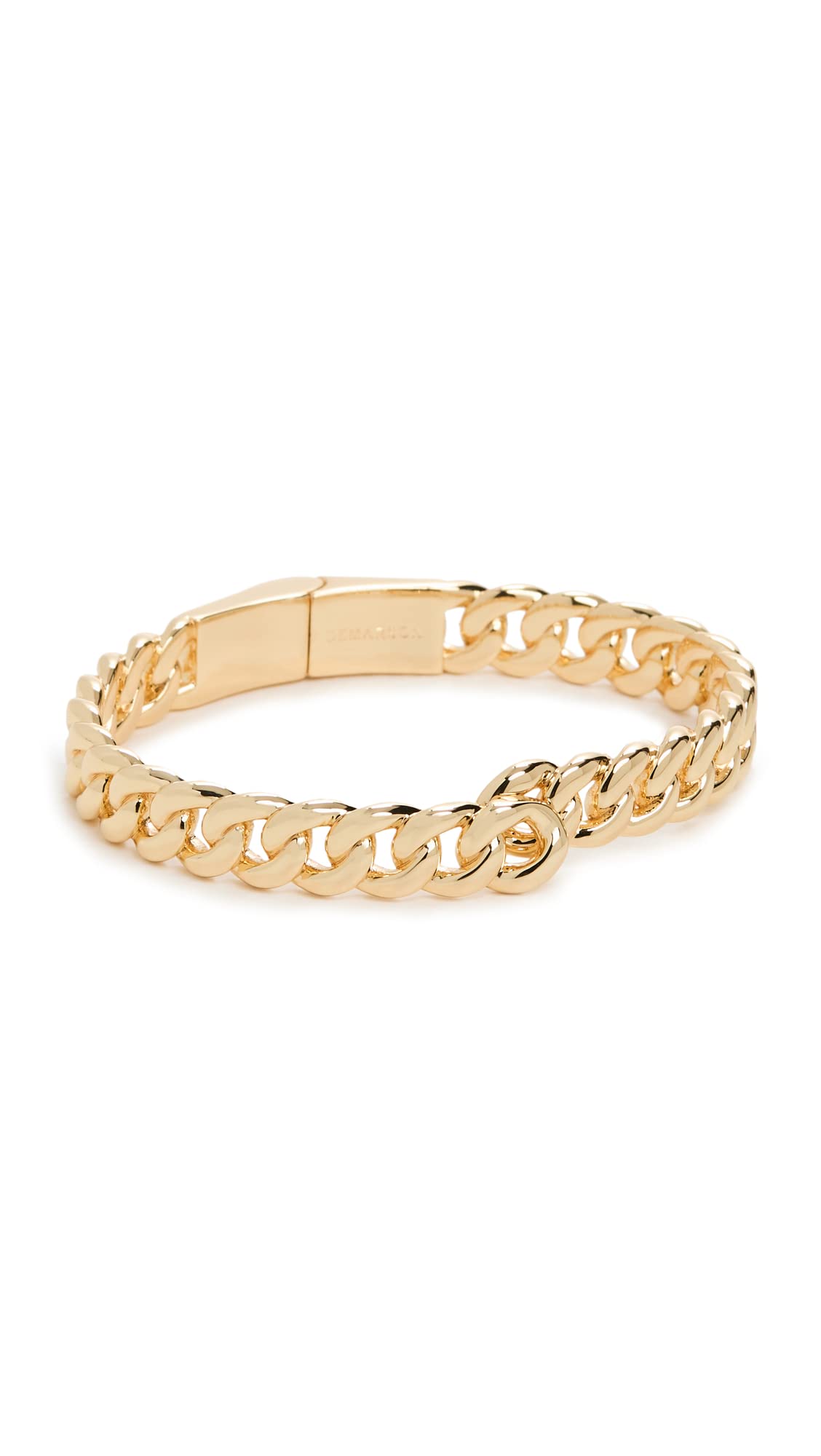 DEMARSON Women's Stella 3D Curb Chain Cuff, Gold, One Size