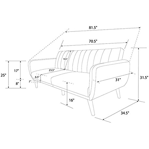 LJMXG Sofa Futon - Upholstery and Wooden Legs
