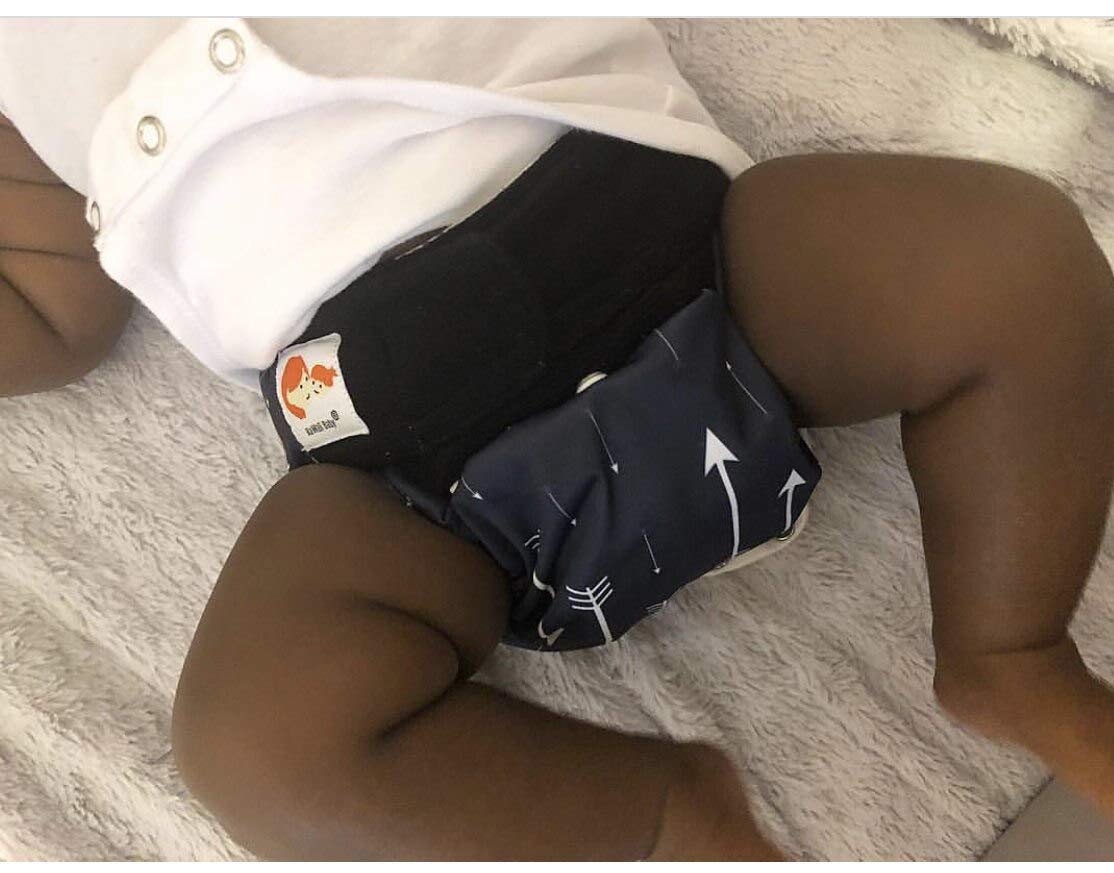 KaWaii Baby One Size HD3 Cloth Diapers, Reusable Adjustable Gender Neutral Easy Hook & Loop 8-36 lbs, Set of 6 Diapers with 6 Super Absorbent Stay-Dry Diaper Inserts