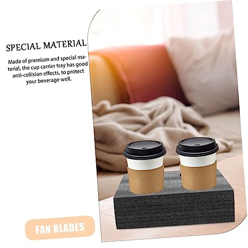 CIYODO 2pcs Drink Cup Holder Drinks Coffee Mug Coffee Tray Beverages Drink Carrier Cup Carrier Drink Cup Takeout Carrier Tray Cup Holders Packing Trays Bowl Holder Four Holes Pearl Cotton