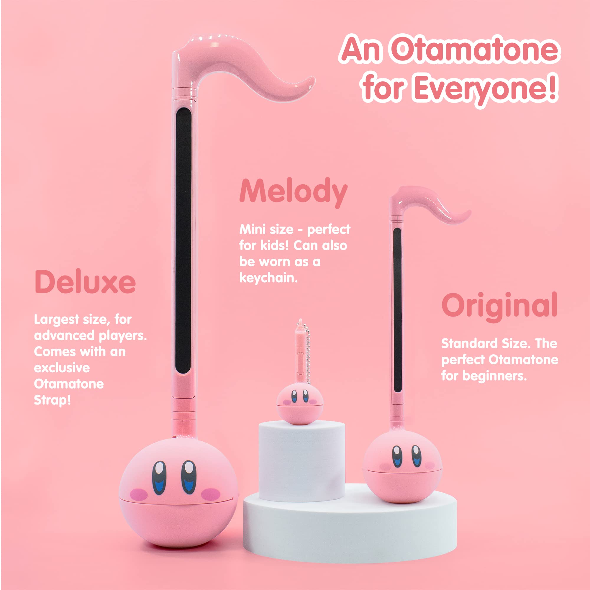 Otamatone Melody [Special Edition Nintendo Kirby] - Fun Japanese Electronic Musical Kids Toy Synthesizer Instrument by Maywa Denki [Includes Keychain Attachment and English Instructions]