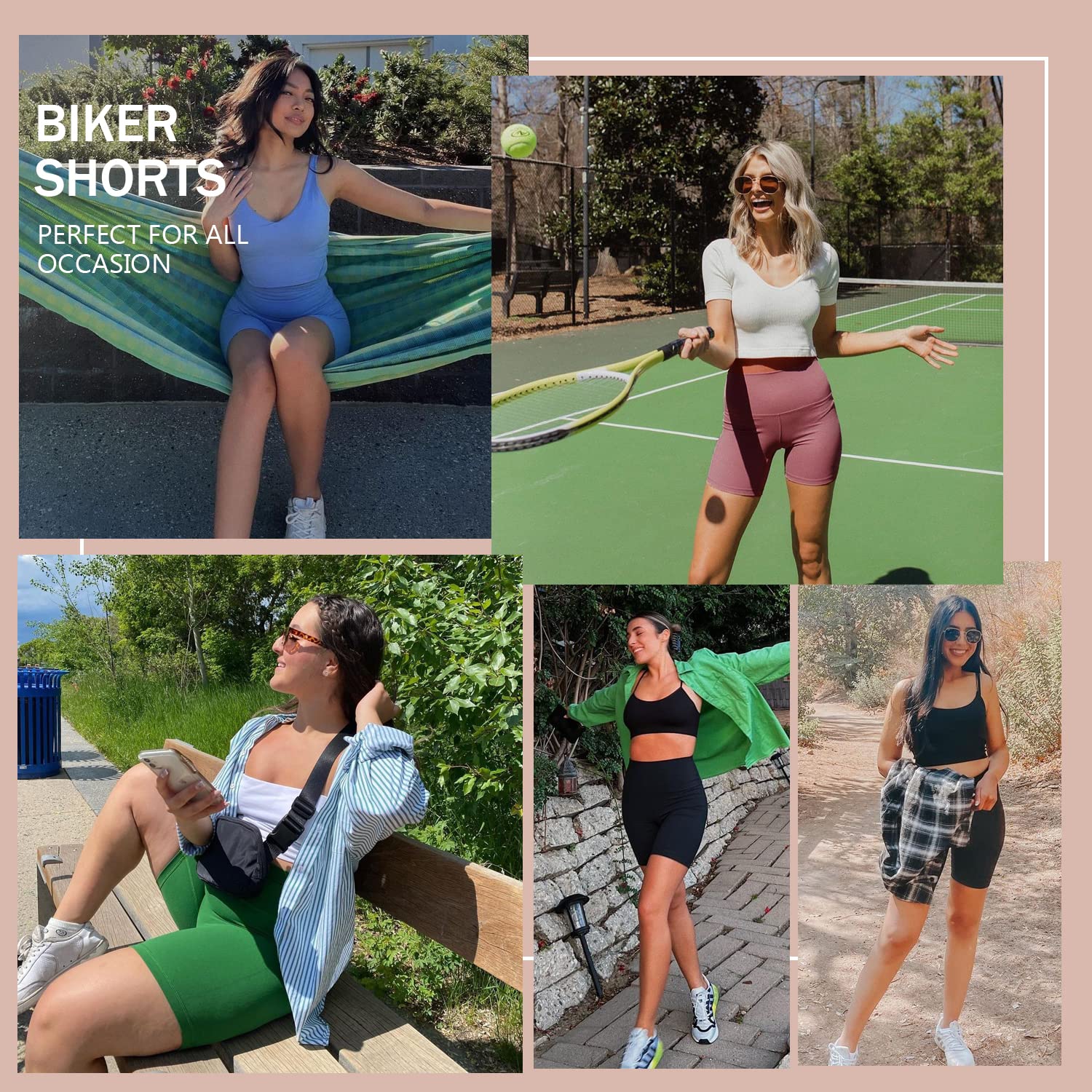 CTHH 3 Pack High Waisted Biker Shorts for Women - 8" Buttery Soft Spandex Workout Yoga Running Athletic Shorts