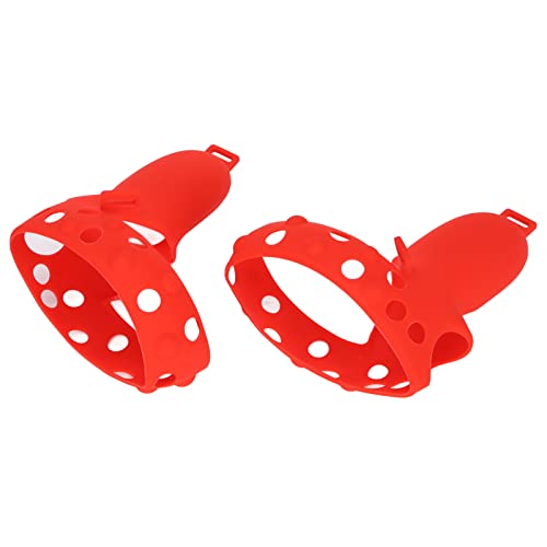 CHICIRIS Handle Protective Sleeve, Controller Grip Cover Sweatproof Antislip Silicone Adjustable with Strap for Quest 2(red)