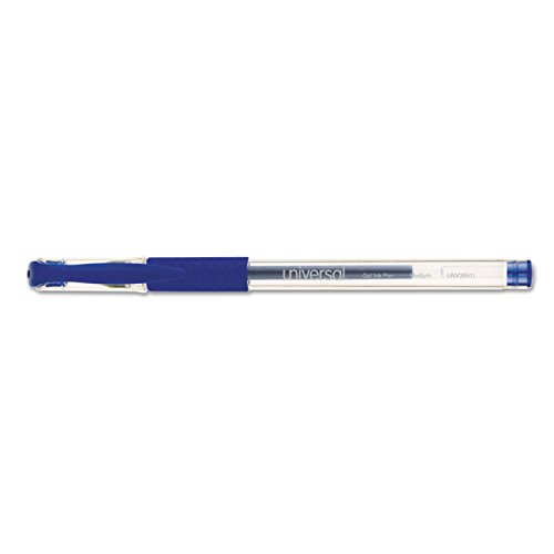 Universal 39511 Roller Ball Stick Gel Pen, Blue Ink, Medium, Dozen