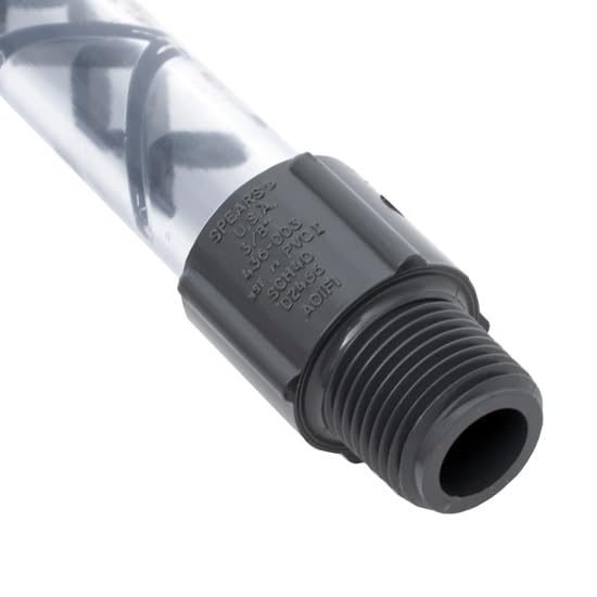 Koflo 3/8-40C-4-12-2 Clear PVC Schedule 40 Pipe Static Inline Mixer; 3/8" NPT(M), 12 Elements