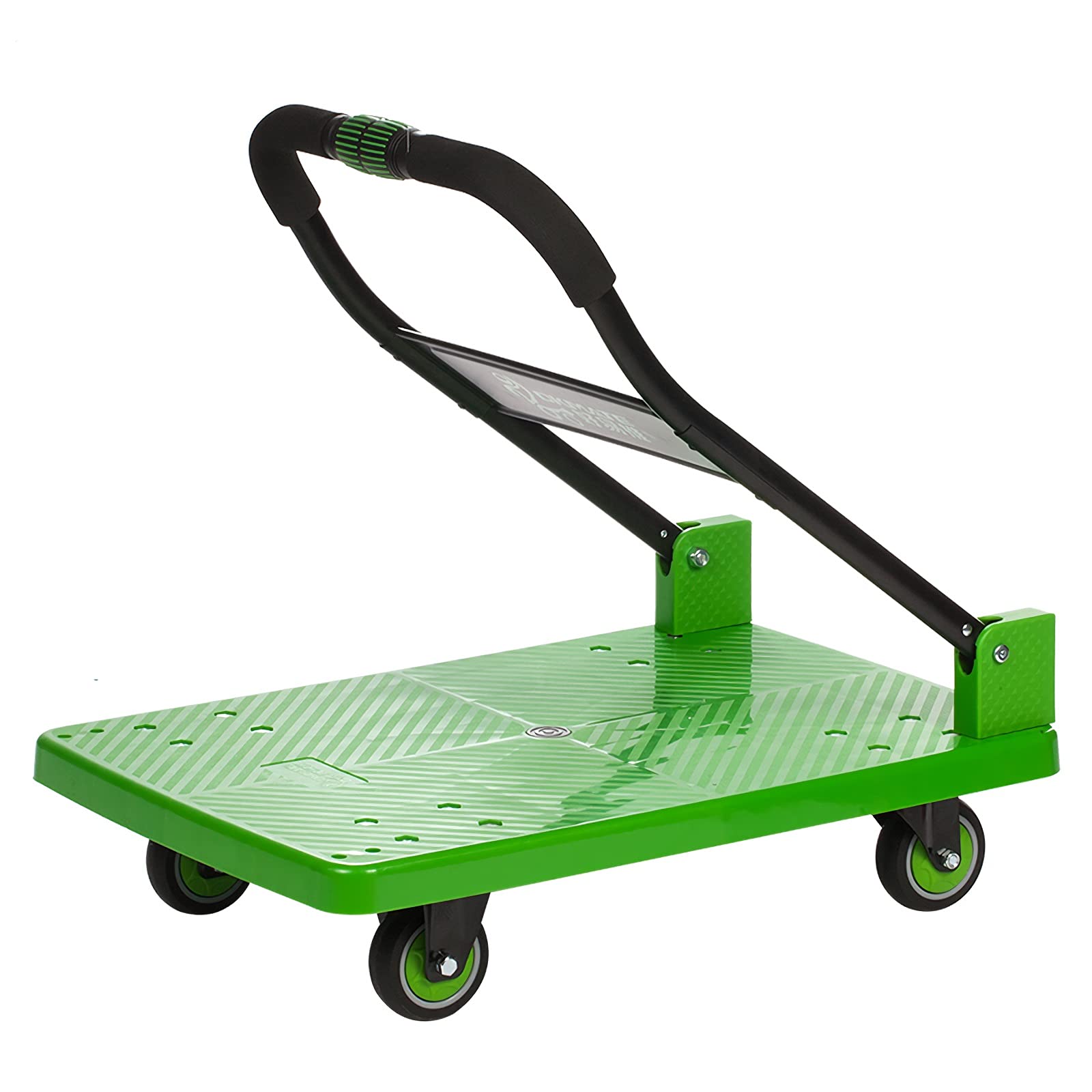 Folding Hand Truck ﻿ Platform Truck Hand Flatbed Cart with 4 Wheels and Metal Handle Rolling Push Trolley Plastic Deck High Capacity for Luggage Moving Portable Dolly for Moving (Size : 90 * 60)