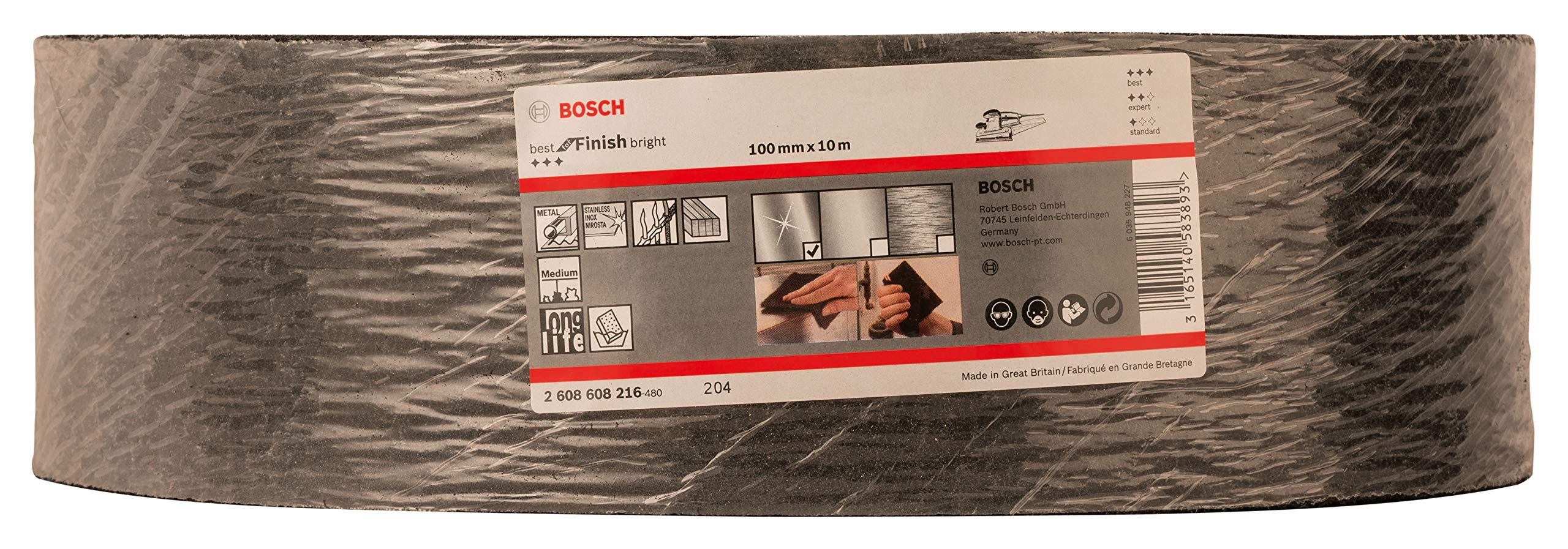 Bosch Professional 2608608222 Fleece roll Expert for Finish 10,000 x 115 mm, All-Purpose, Green
